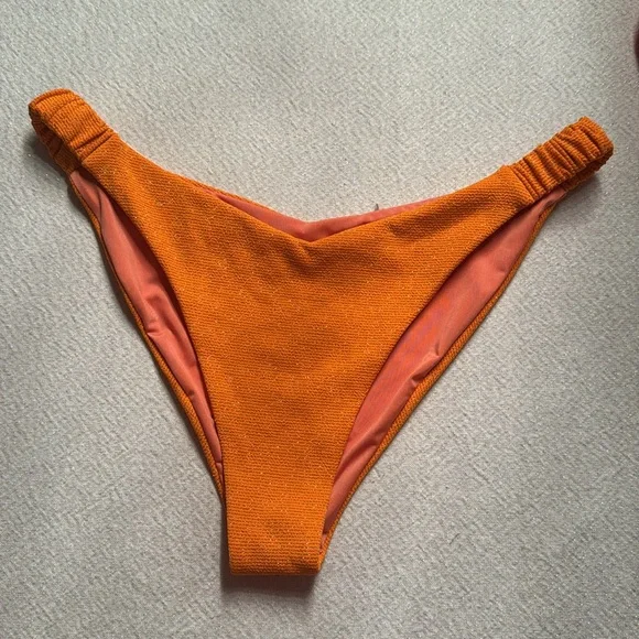 Beach Riot Phoebe High Cut Bikini Bottom, Orange, Size Large, $88 Bikinis